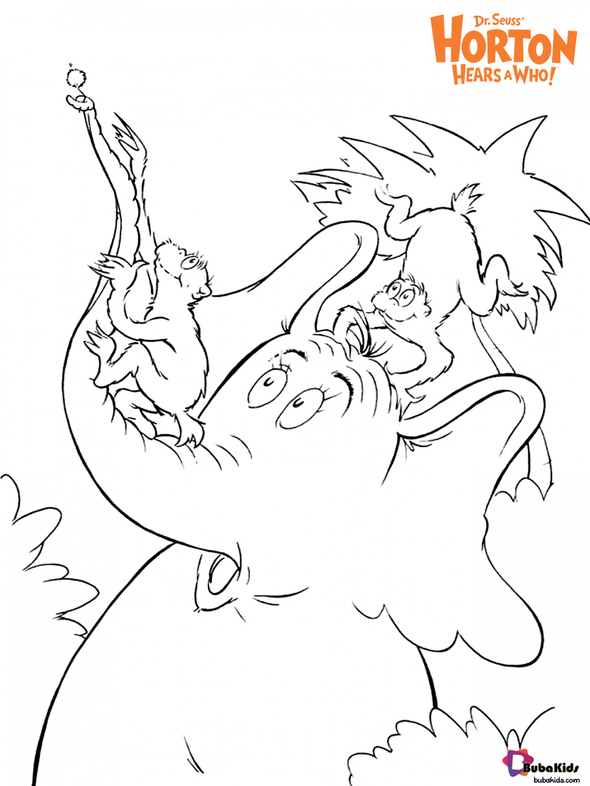 dr seuss Horton hears a who free download coloring page | BubaKids.com