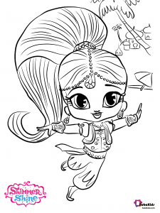 Samira character nick jr shimmer and shine coloring page | BubaKids.com