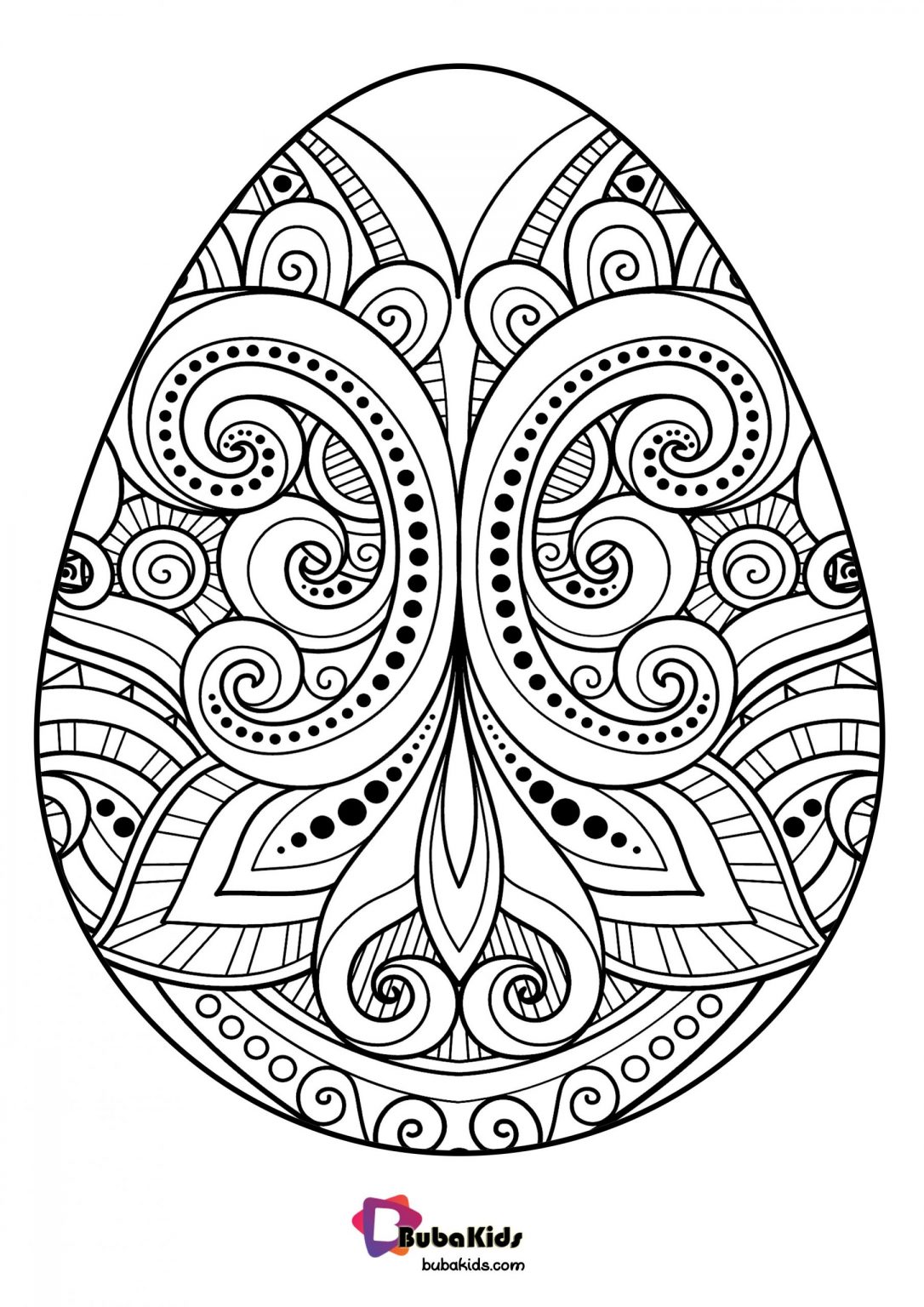 Happy Easter Egg Coloring Page | BubaKids.com