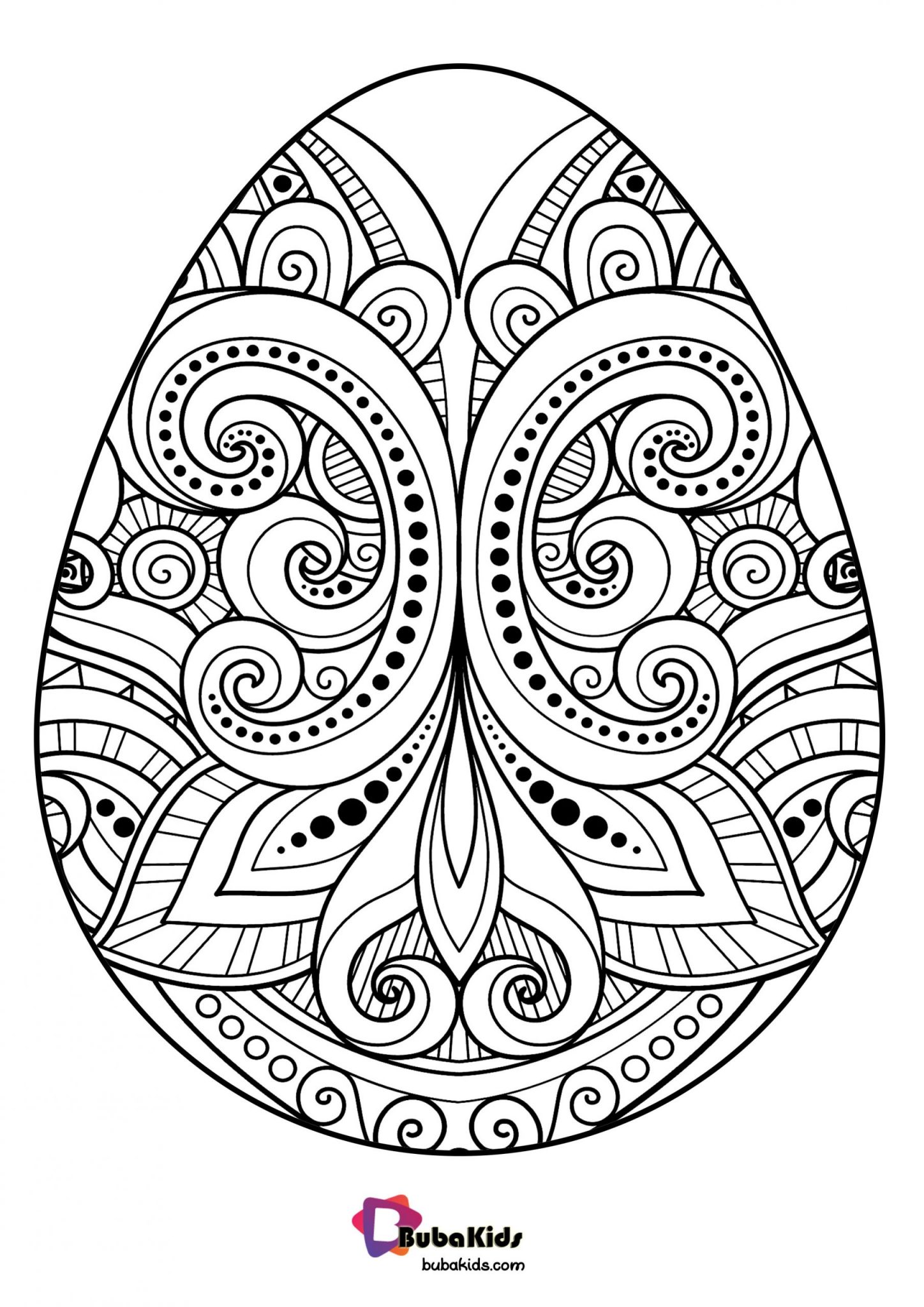 Happy Easter Egg Coloring Page | BubaKids.com