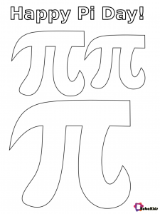 Happy Pi Day march 14 coloring page | BubaKids.com