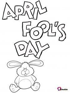 April fools day bunny coloring pages | BubaKids.com