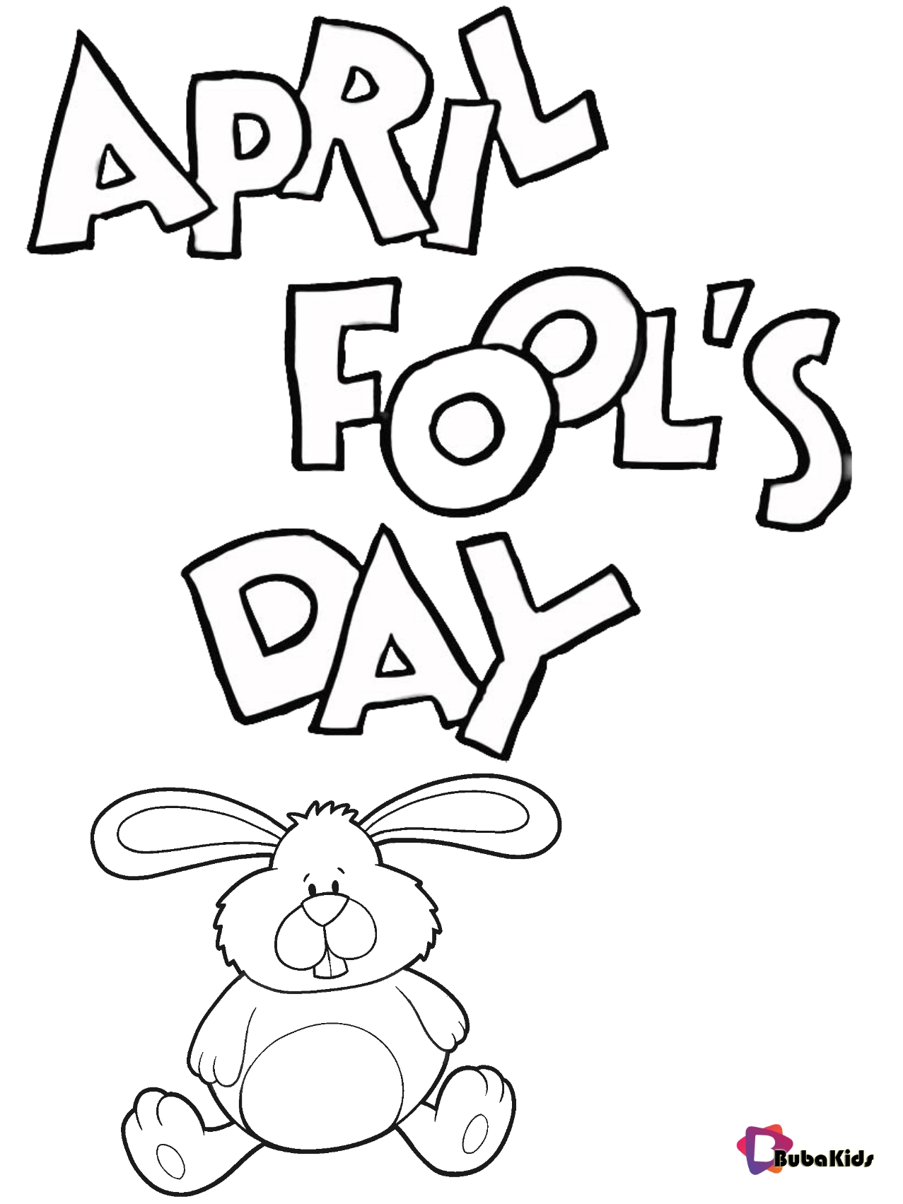 April fools day bunny coloring pages | BubaKids.com