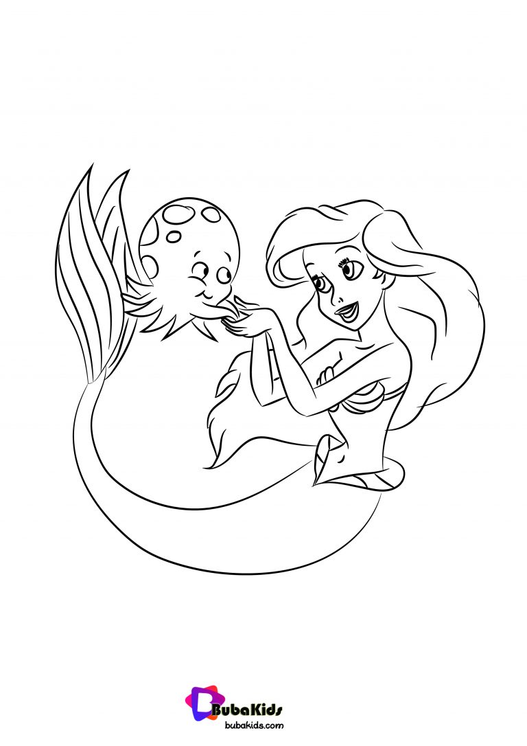 Coloring Pages of Disney Princess Ariel | BubaKids.com