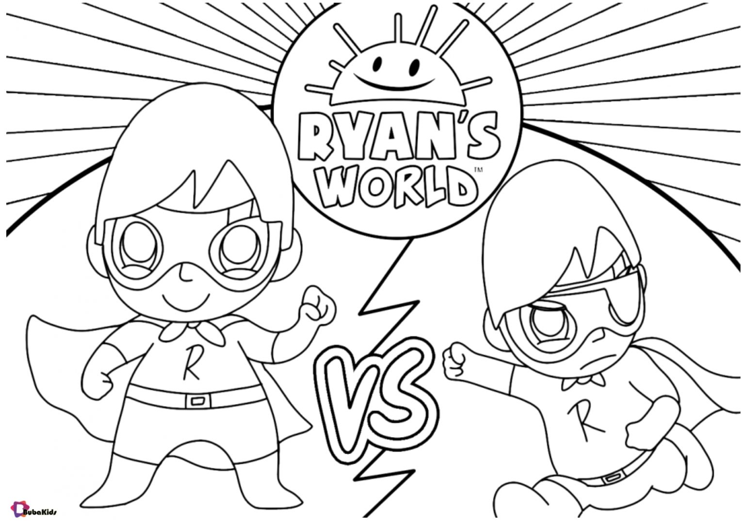 Free download Ryan's World coloring page for kids | BubaKids.com