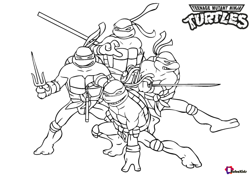 Teenage mutant ninja turtles coloring page for kids | BubaKids.com