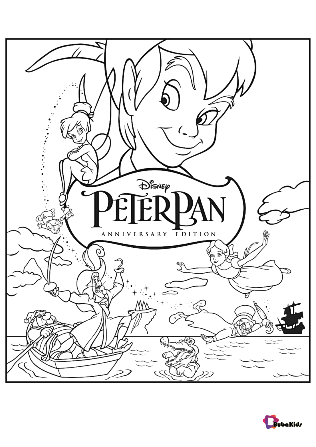 Disneys Peter Pan coloring page | BubaKids.com