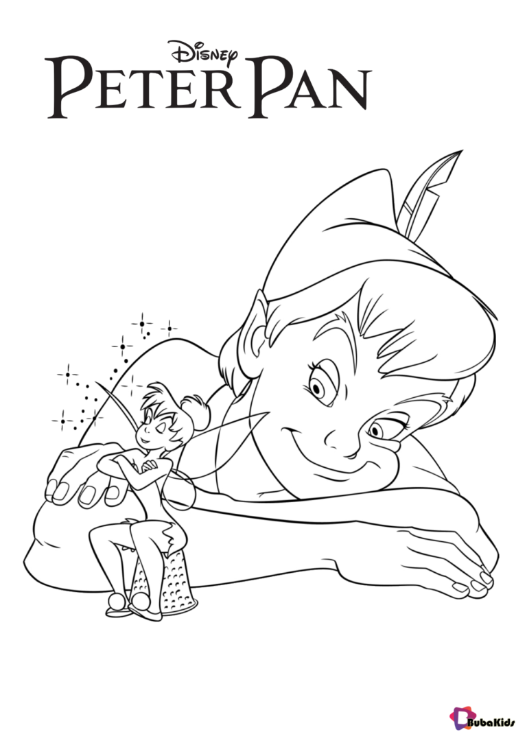 Peter Pan and tinkerbell coloring page | BubaKids.com