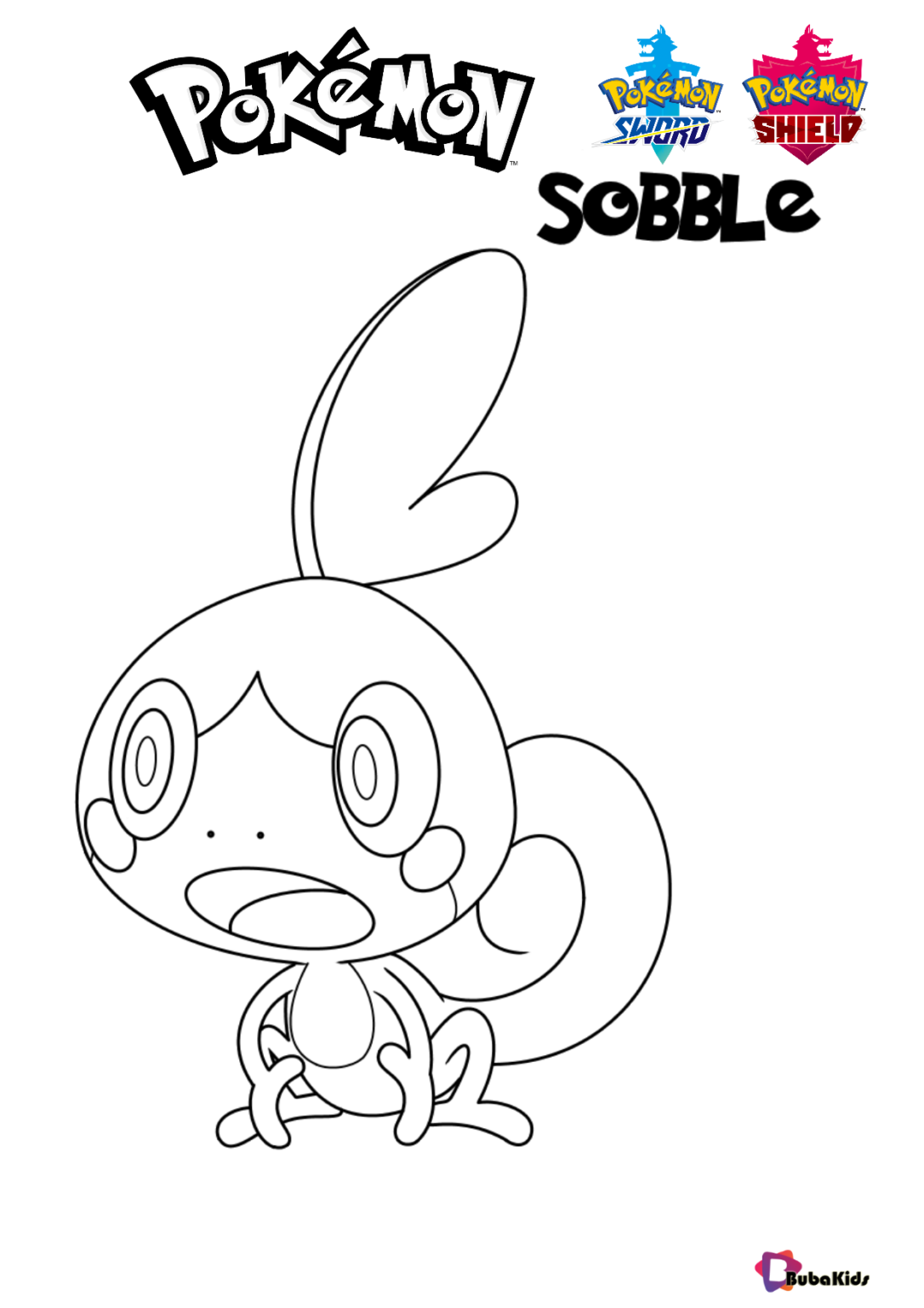 Pokemon Sword and Shield Pokemon Sobble coloring pages | BubaKids.com