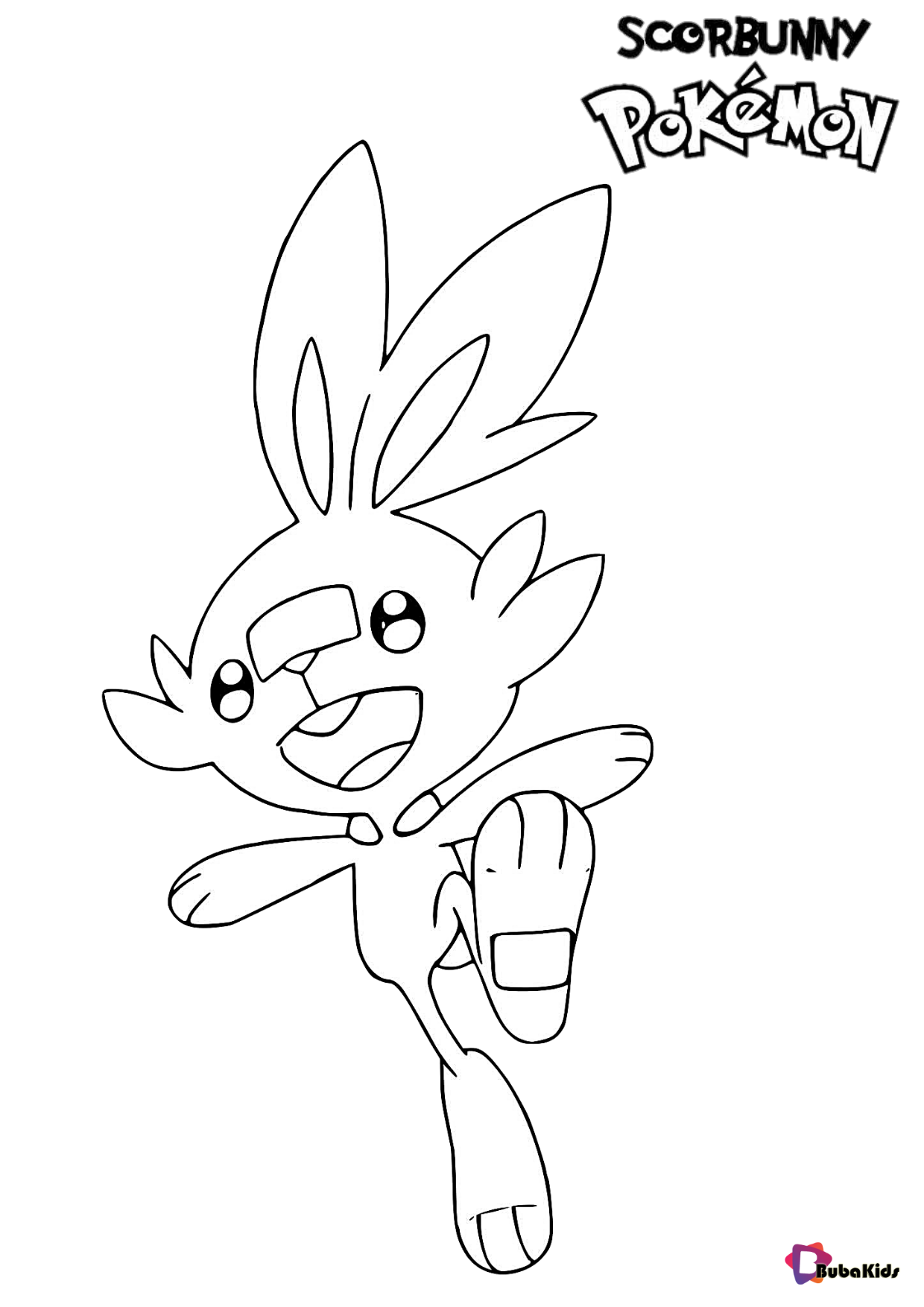 Scorbunny Pokemon coloring page | BubaKids.com