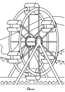 Amusement park ferris wheel coloring page | BubaKids.com