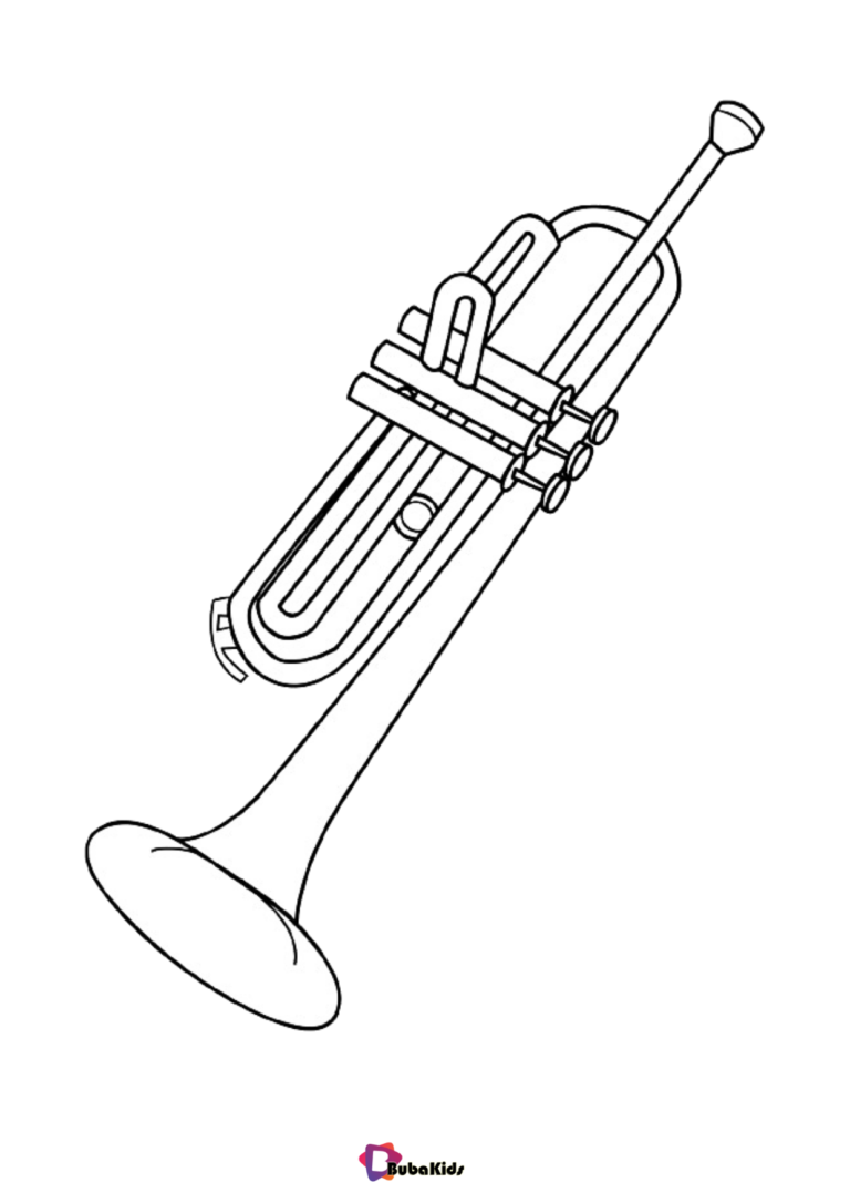 Clip Trumpet Coloring Clipart Drawing Colouring Trumpets Pages Lineart ...