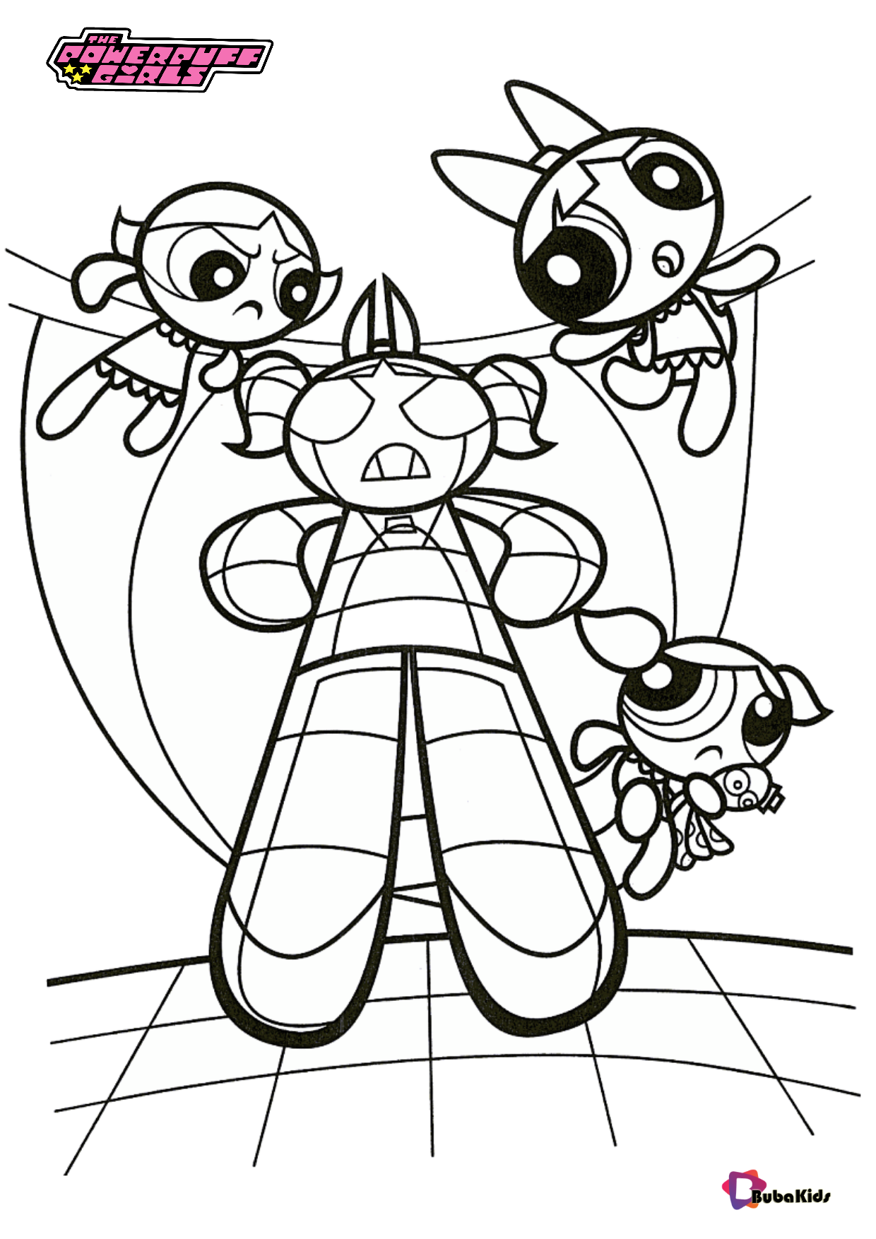 Free download the powerpuff girls coloring sheet | BubaKids.com