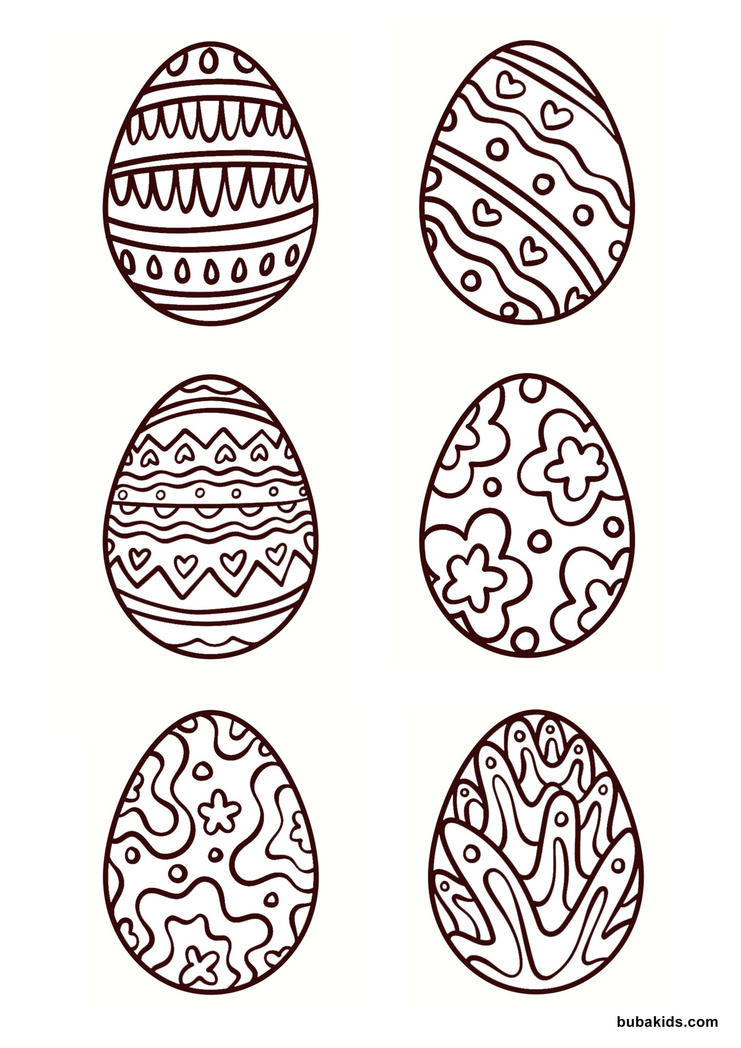 Easter eggs coloring page bubakids | BubaKids.com