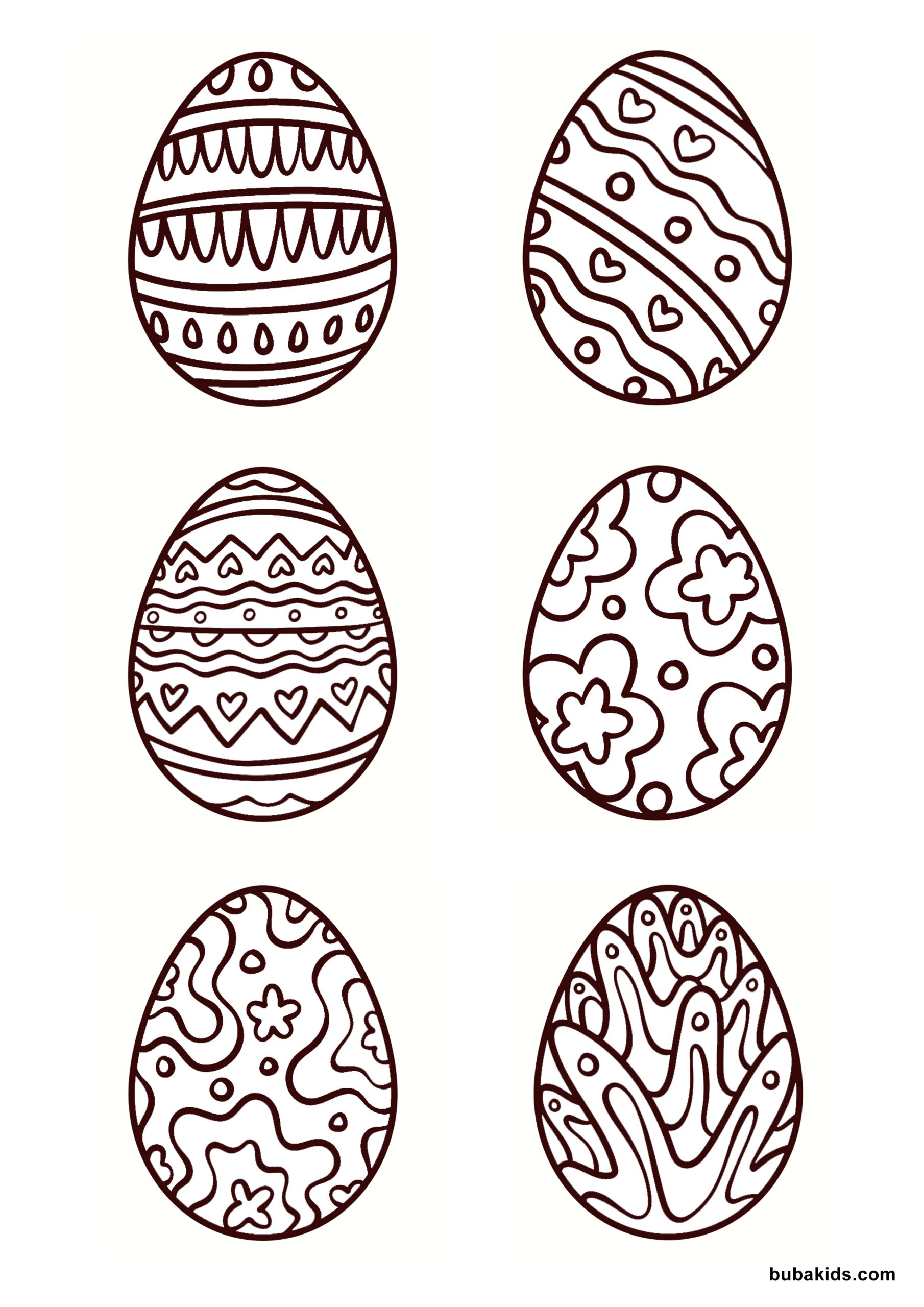 Easter eggs coloring page bubakids | BubaKids.com
