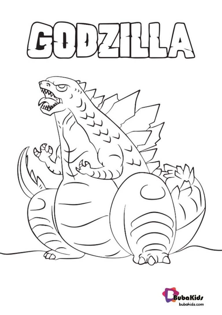 Best Original Godzilla Coloring Page For Kids | BubaKids.com