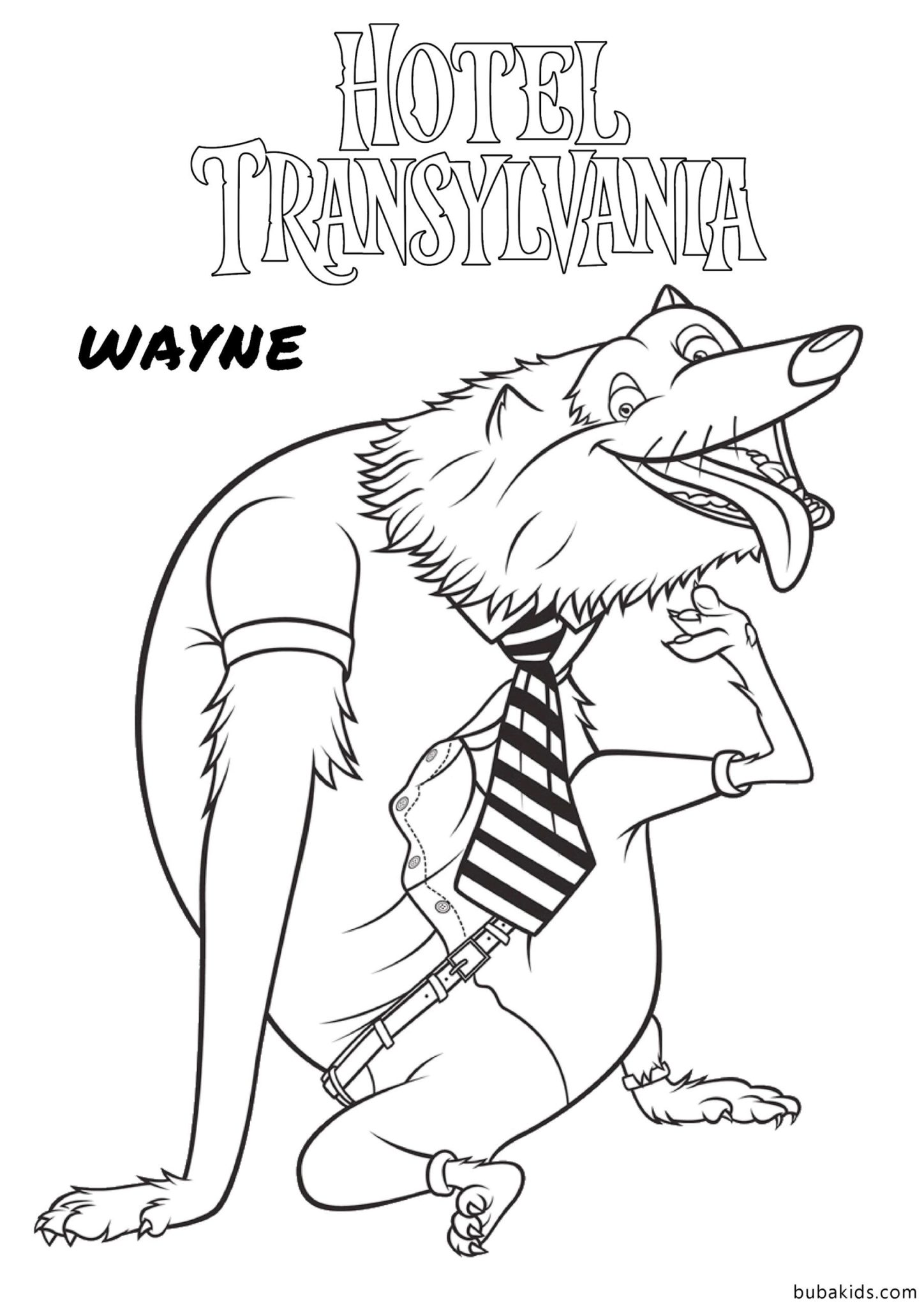 Wayne Werewolf Hotel Transylvania Coloring Page | BubaKids.com