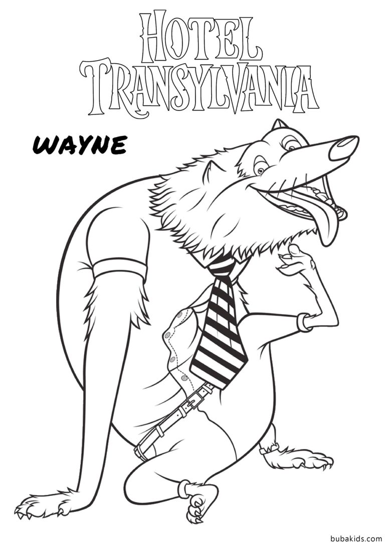 Wayne Werewolf Hotel Transylvania Coloring Page | BubaKids.com