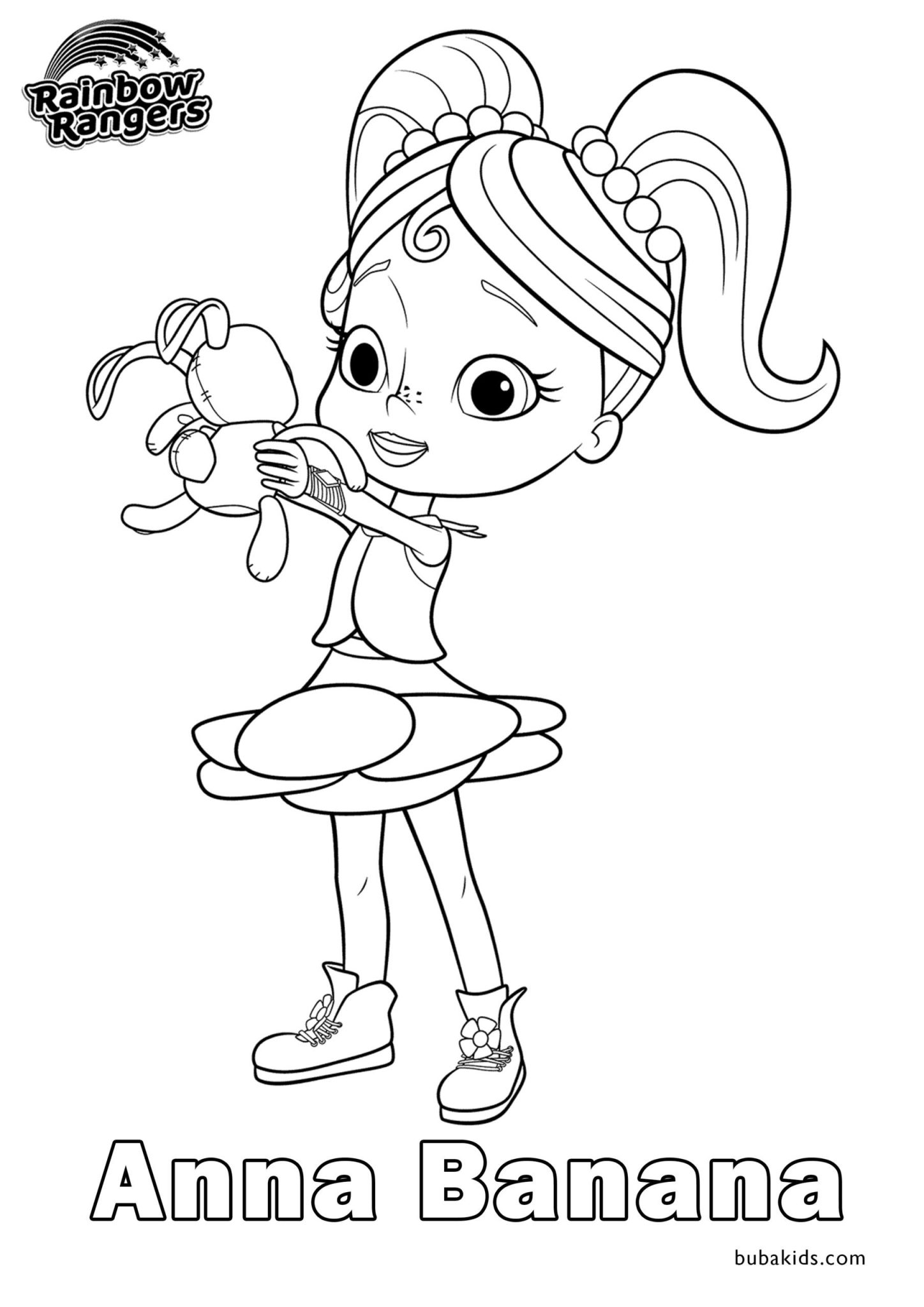 Anna banana rainbow rangers coloring page | BubaKids.com