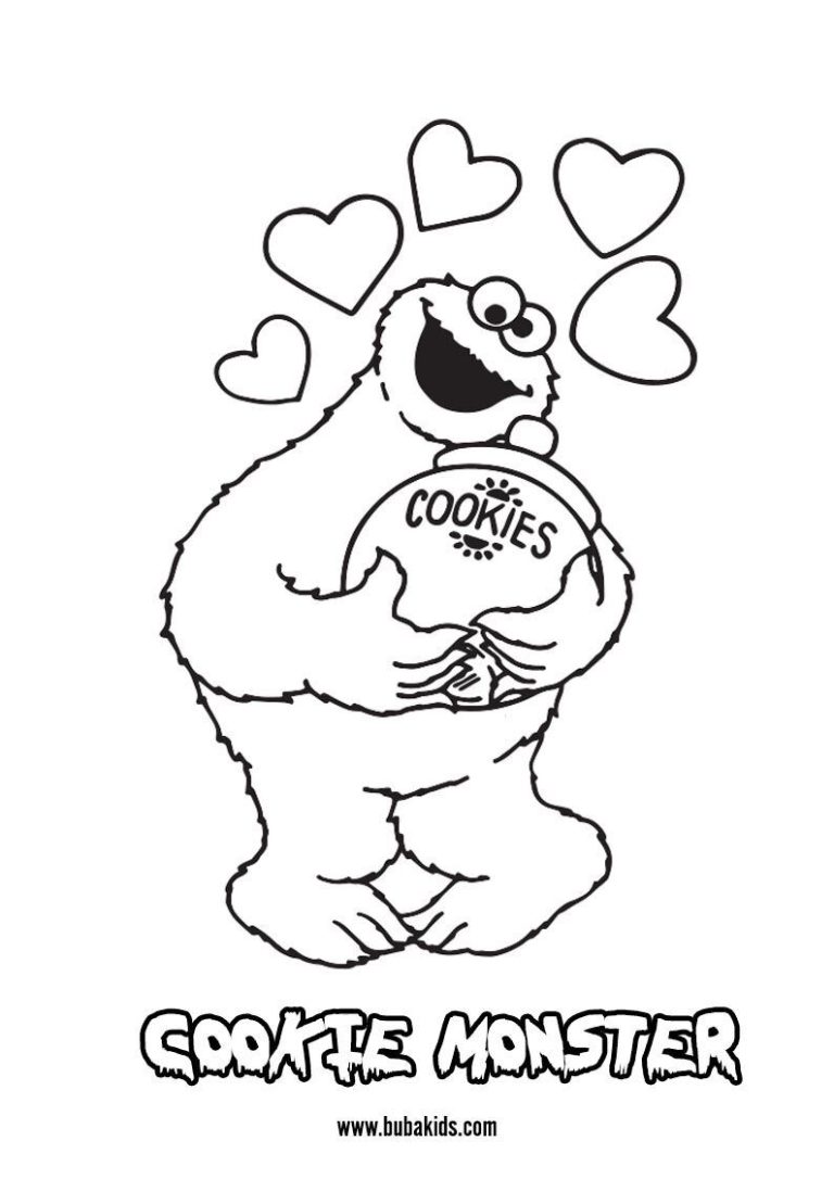 cakie cookie monster coloring page for kids | BubaKids.com