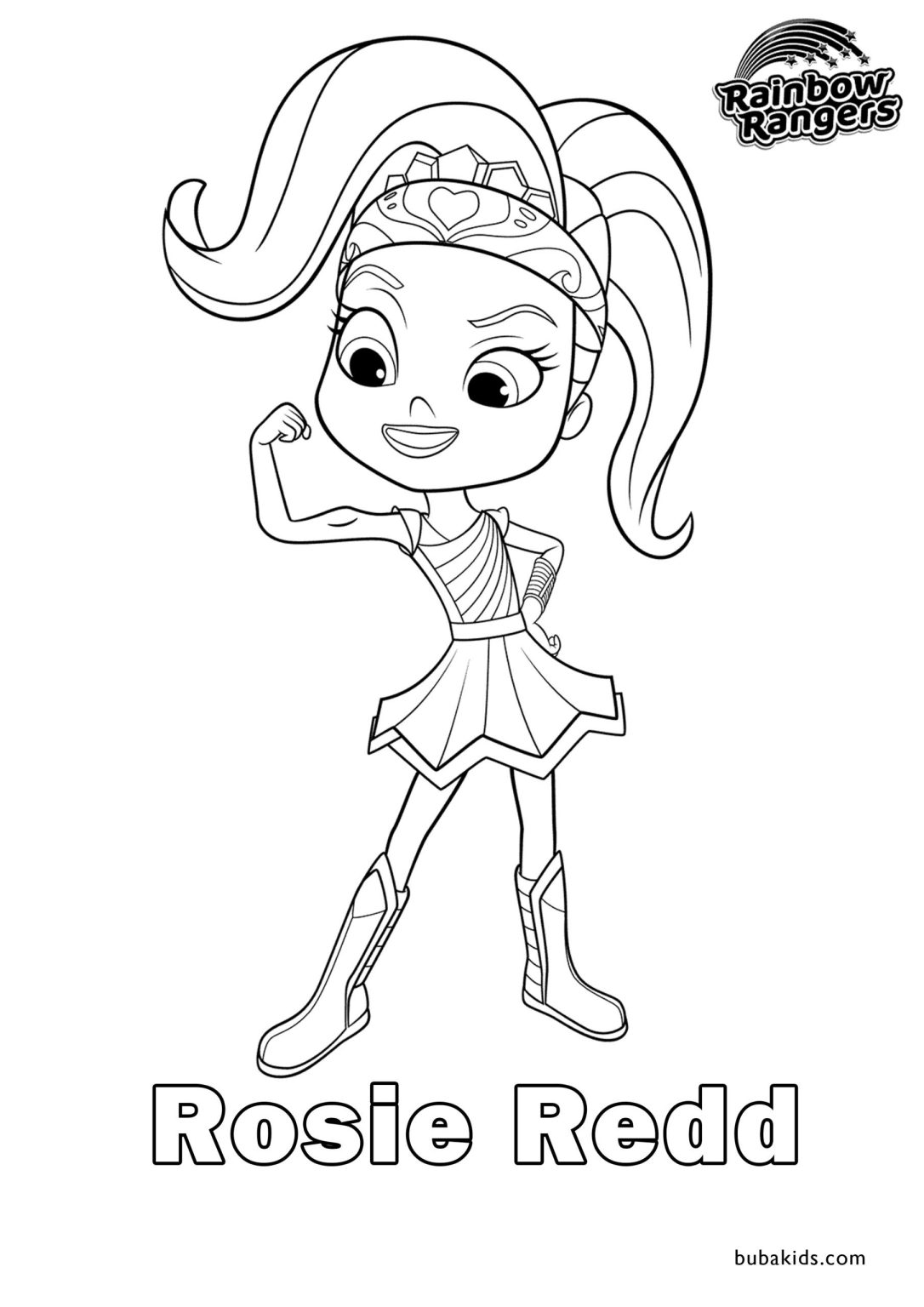 Rosie redd rainbow rangers coloring page | BubaKids.com