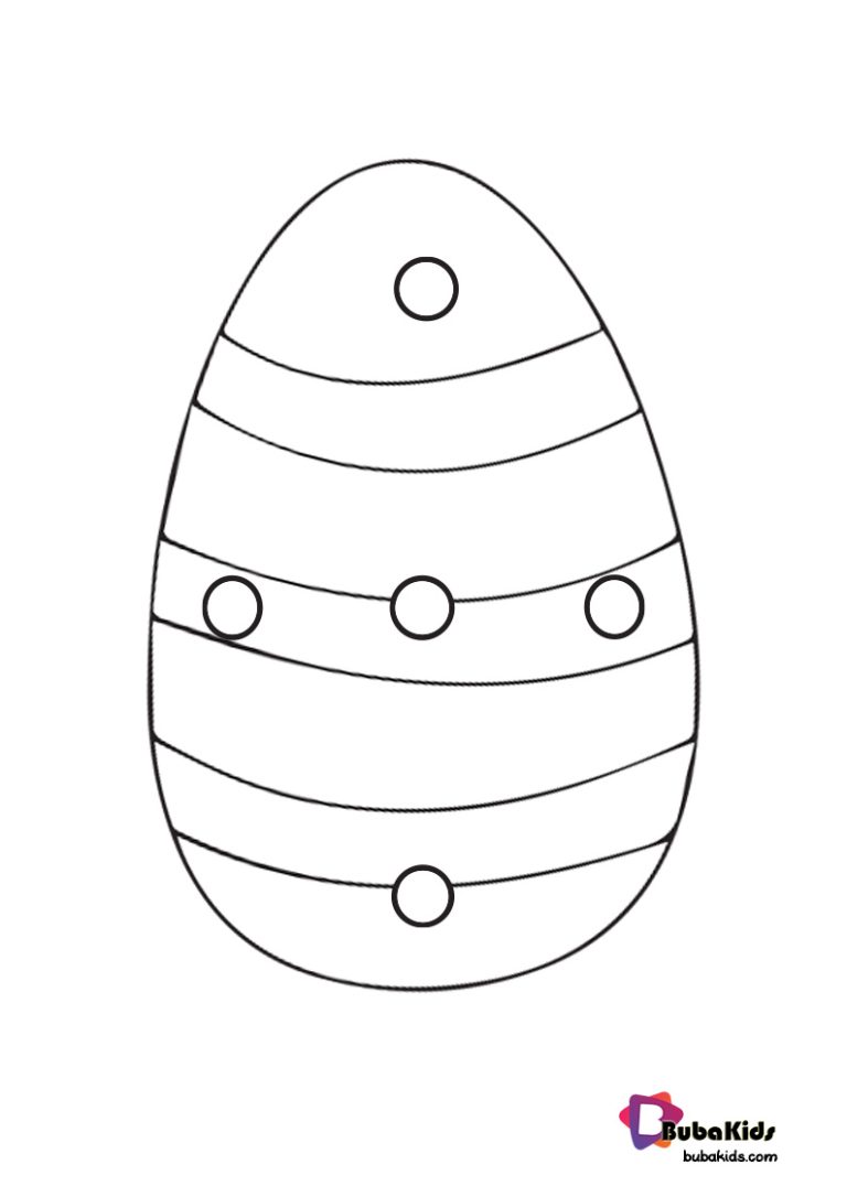 Simple and Easy Easter Egg Coloring Page For Kids Be Happy | BubaKids.com