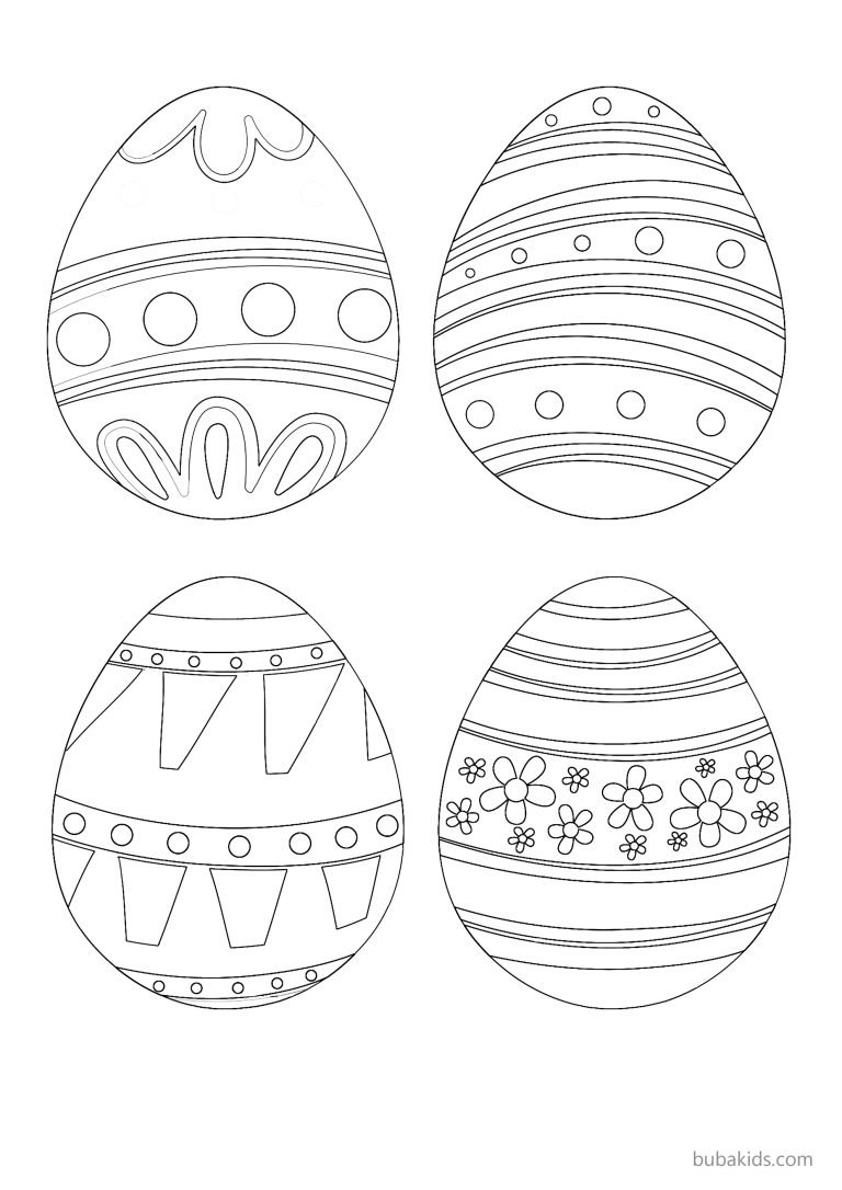 Simple Easter egg coloring page | BubaKids.com