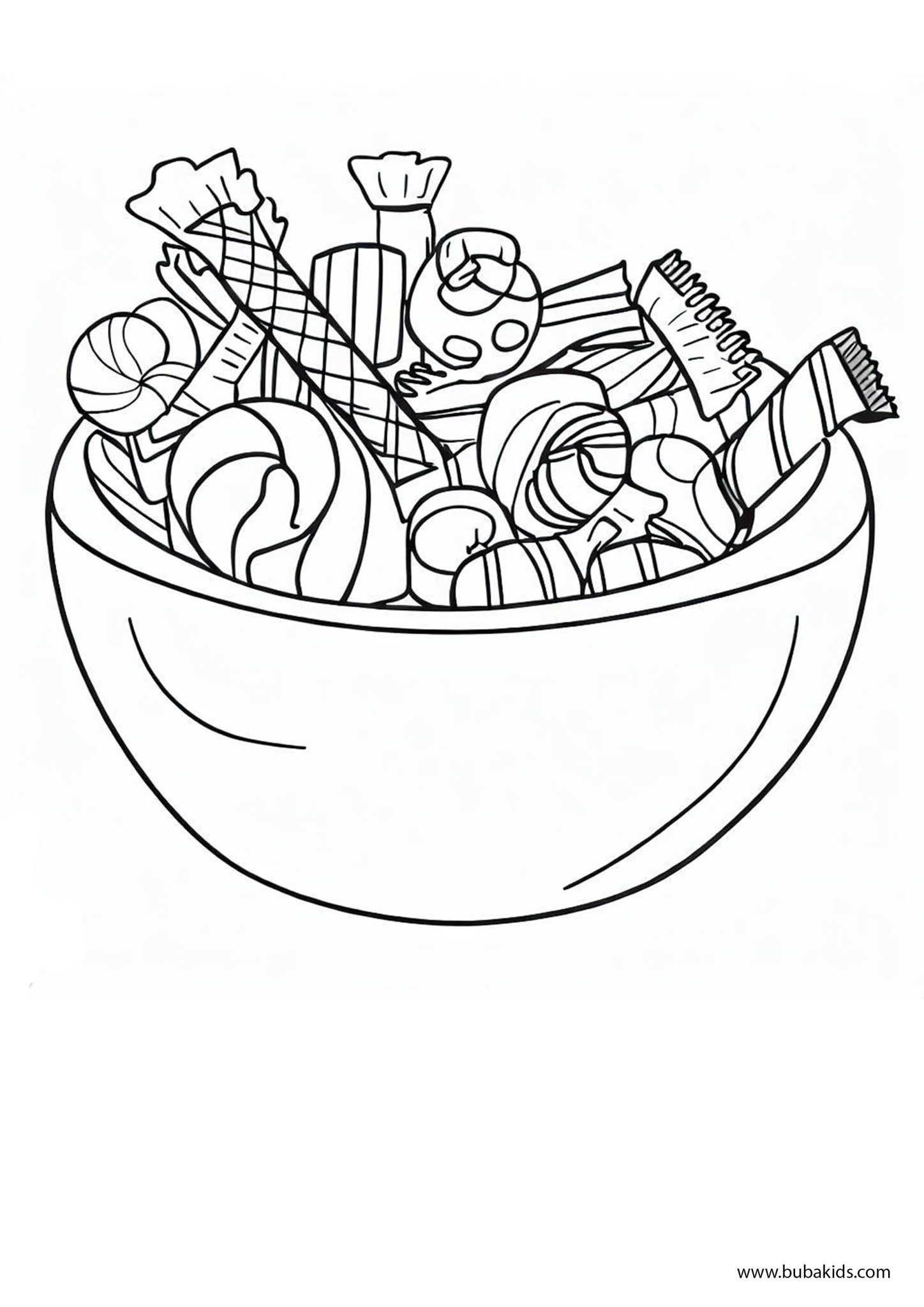 Coloring Candy in Bowl pictures | BubaKids.com