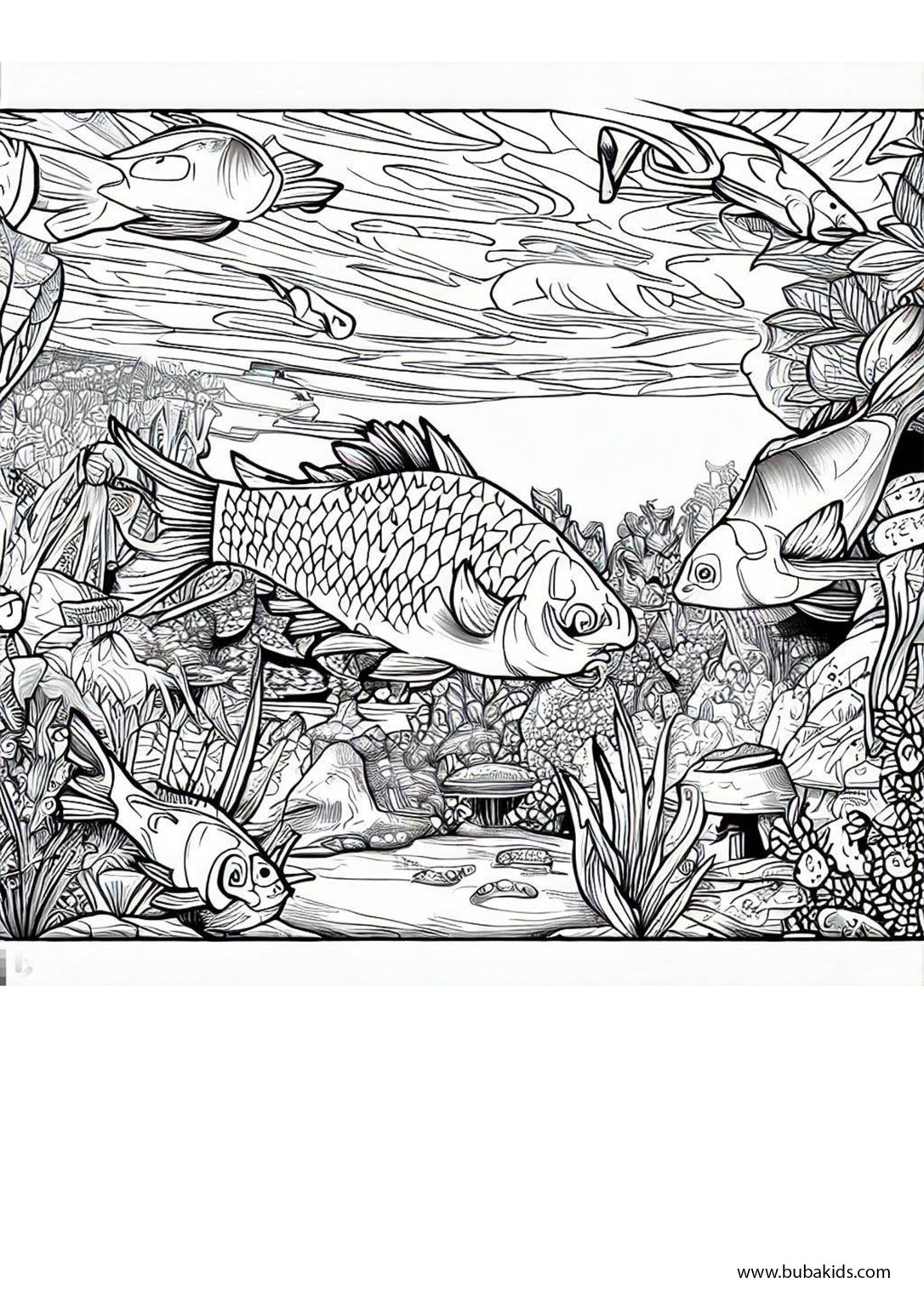 Download and print these Fish Tank coloring pages for free | BubaKids.com