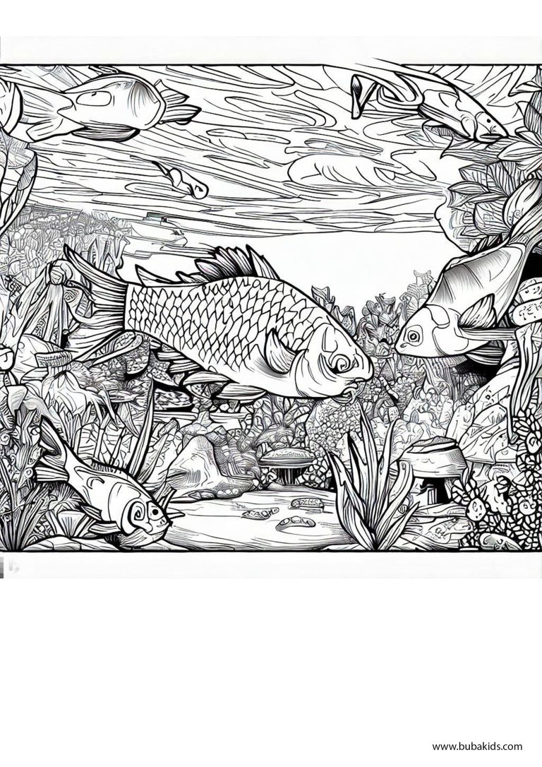 Download and print these Fish Tank coloring pages for free | BubaKids.com