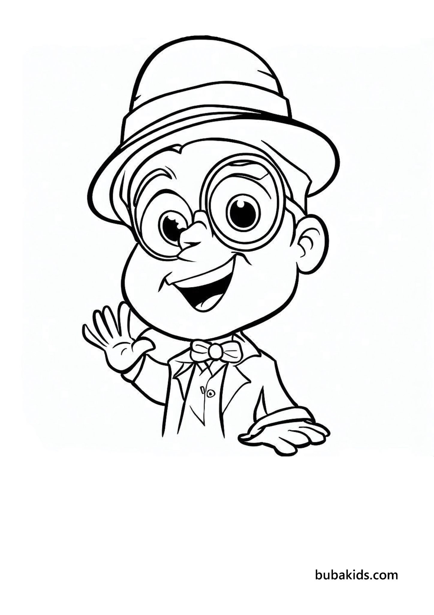 cartoon character coloring page | BubaKids.com