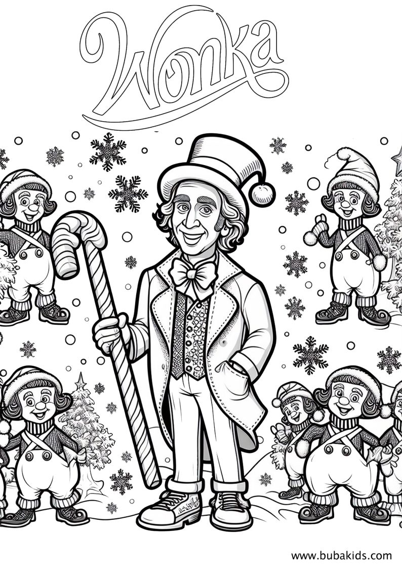 Wonka Christmas coloring page | BubaKids.com