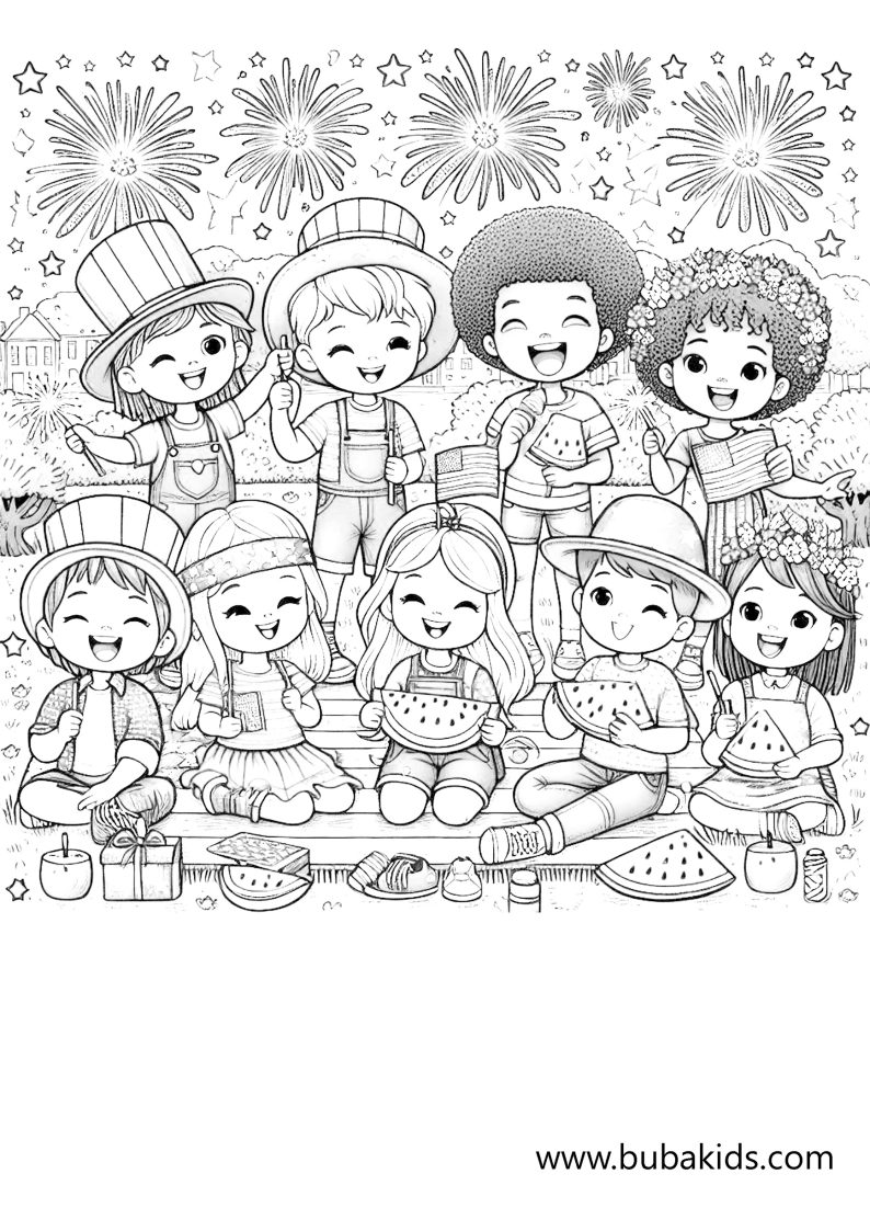 independence day celebration coloring pages | BubaKids.com